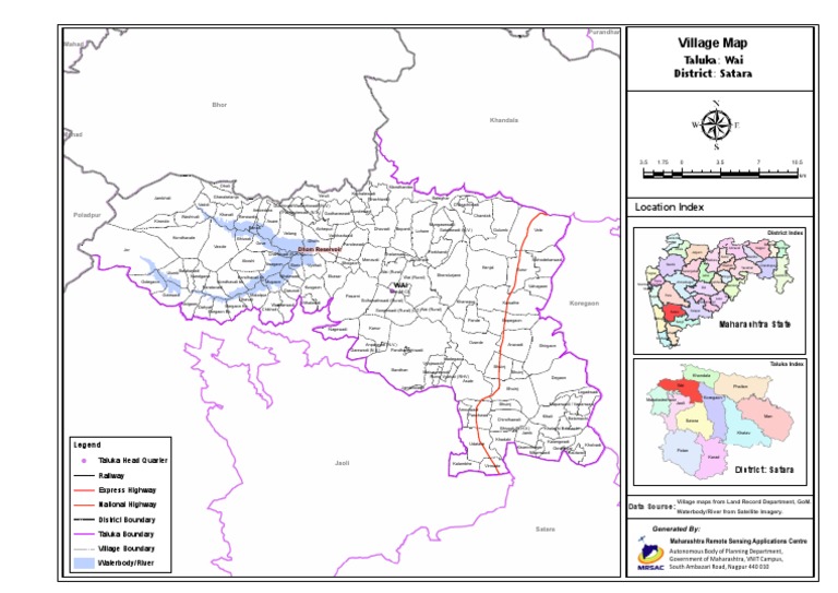 Village Map: Taluka: Wai District: Satara | PDF | Geographical ...
