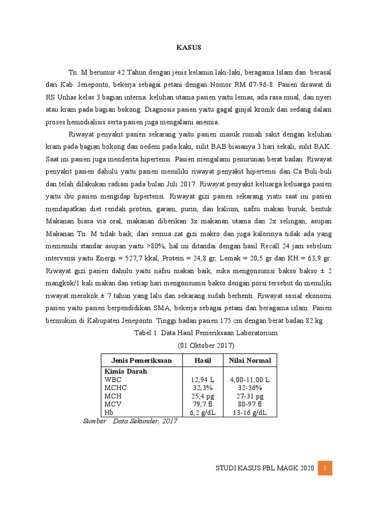 Kasus PBL - IPD 12 (Gagal Ginjal Kronik + Anemia) | PDF