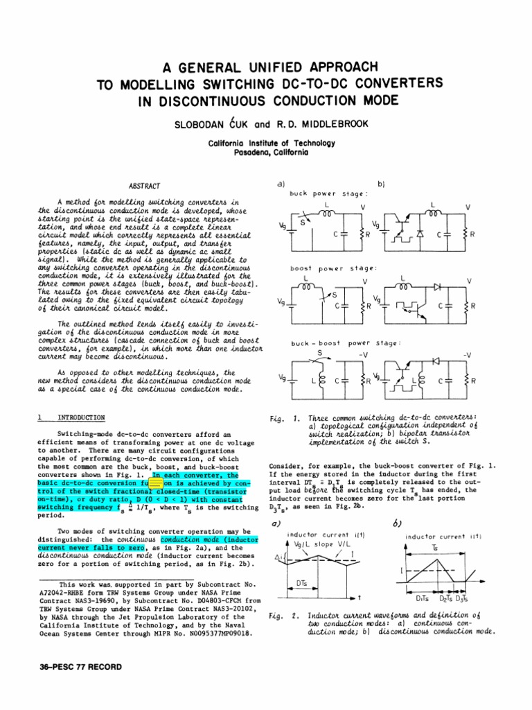 A General Unified Approach To Modelling Switching Dc-To-Dc Converters ...