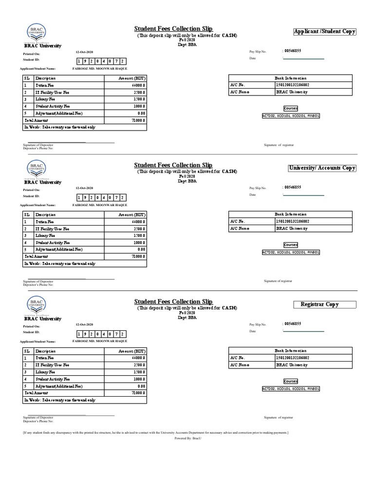 Advising - Payslip - 19204072 - Fairooz Md. Moonwar Haque | PDF ...