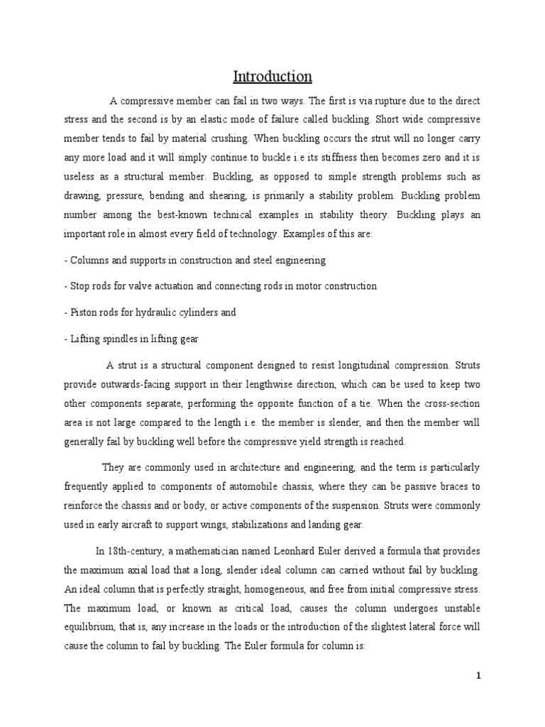 Strut Buckling | PDF | Buckling | Solid Mechanics