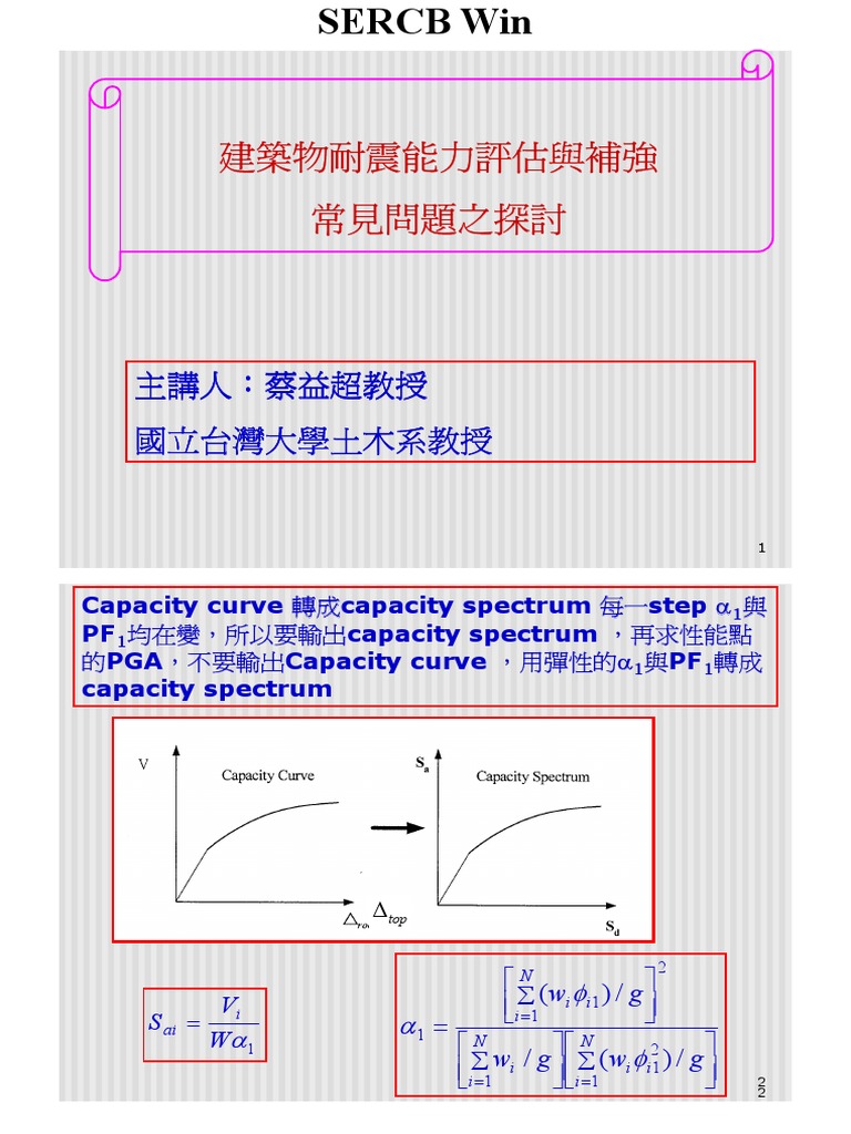 Capacity Curve 轉成Capacity Spectrum 每一Step Pf Capacity Spectrum ，再求性能點 ...