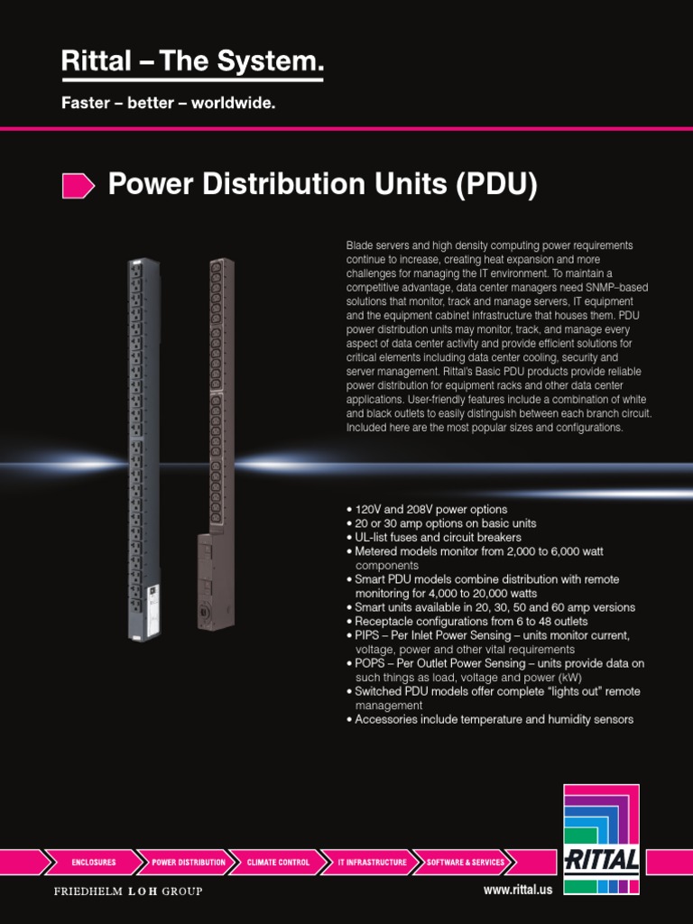 Power Distribution Units (PDU) : WWW - Rittal.us | PDF | Data Center ...