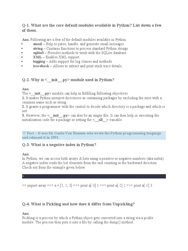 Interview Questions Of Python 1 Pdf Python Programming Language Parameter Computer