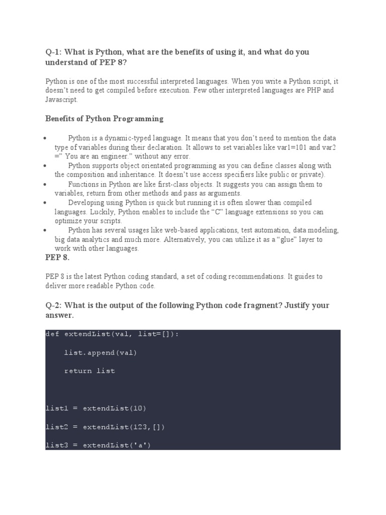 Interview Questions of Python | PDF | Class (Computer Programming) | Parameter (Computer ...