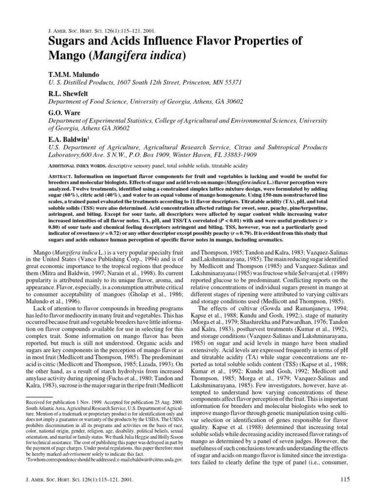 Mango Flavor Changes | Download Free PDF | Taste | Flavor