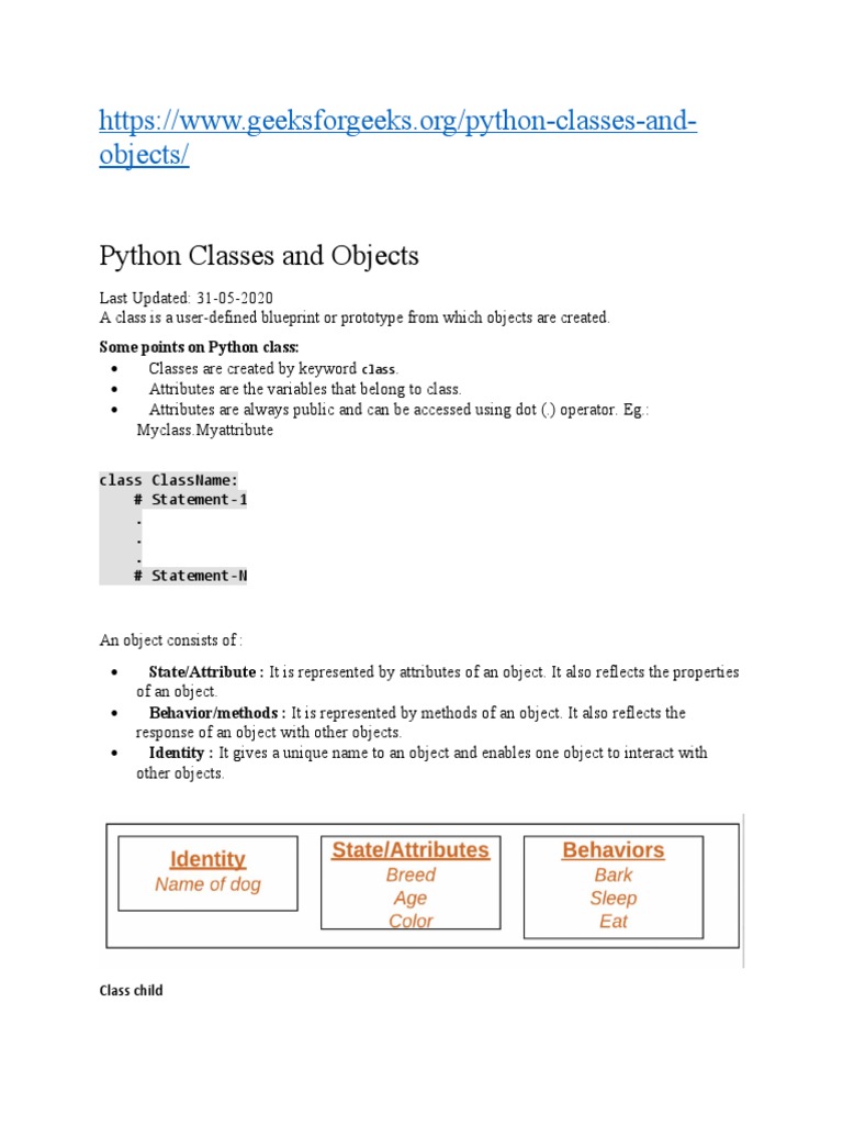 Python Classes and Objects | PDF