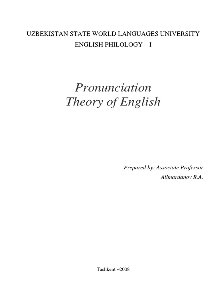 Pronunciation Theory of English | PDF | Phoneme | Phonology