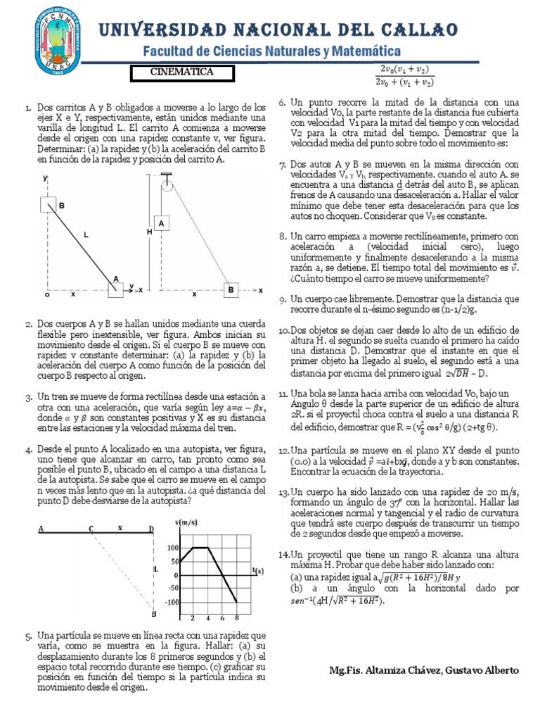 Ejerc-Cinematica 02 | PDF | Velocidad | Aceleración