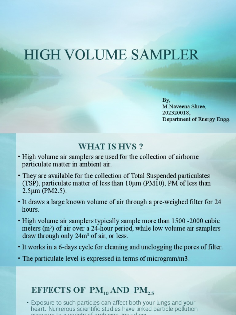 Pollution Volume Sampler | PDF | Particulates | Environmental Issues
