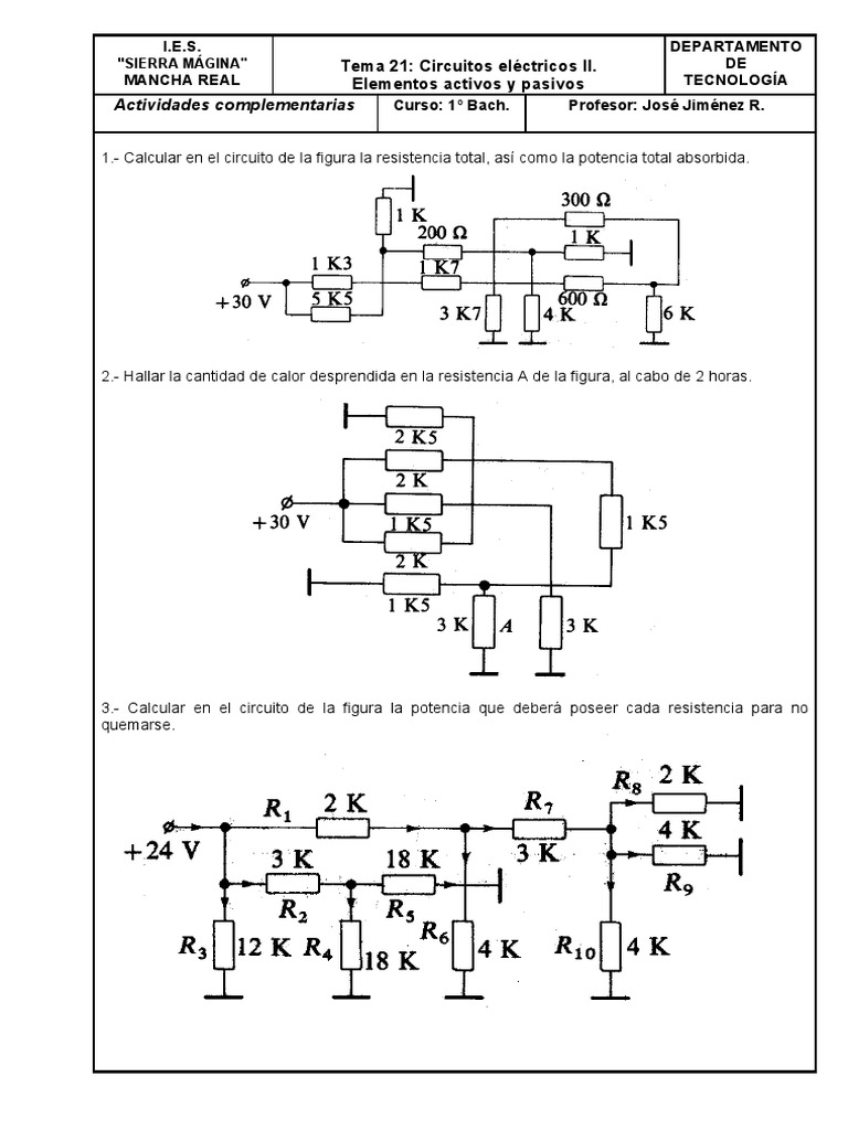 Tema 21 Circuitos Electricos II | PDF | Resistencia Eléctrica y Conductancia | Energia electrica