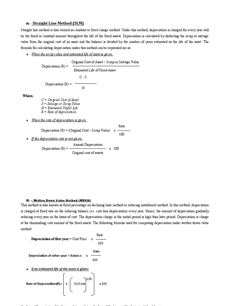 Straight Line Method (SLM) | PDF | Depreciation | Financial Accounting