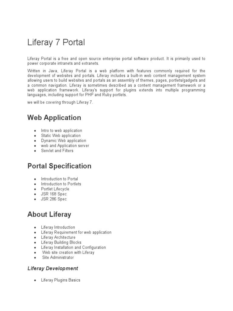 Liferay 7 Portal: Web Application | PDF | Web Application | Integrated ...