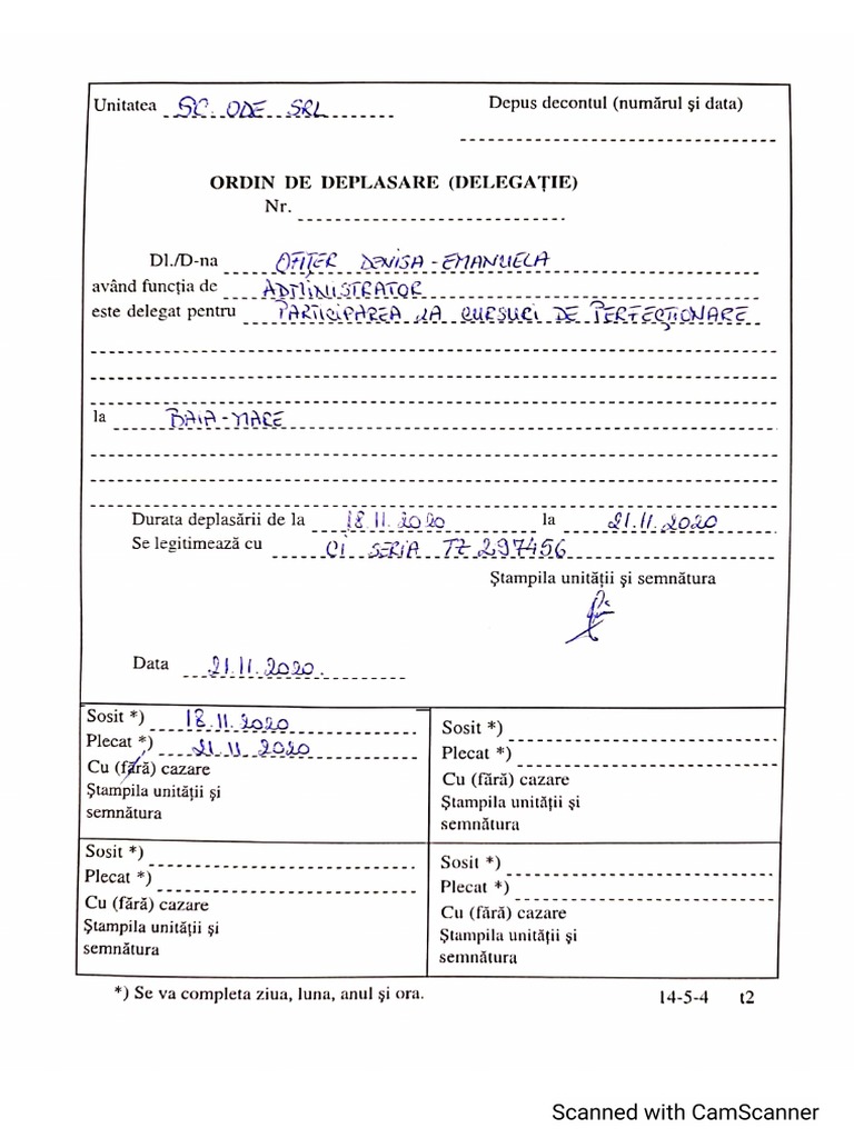Ordin de Deplasare PDF | PDF
