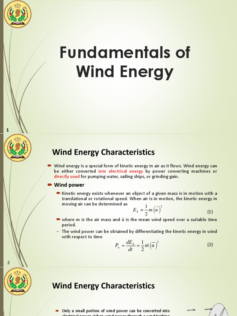 Fundamentals of Wind Energy | PDF | Wind Turbine | Wind Power