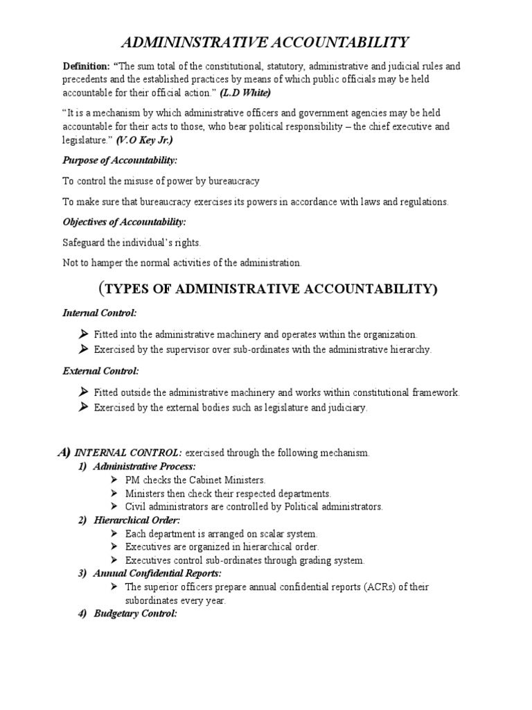 Admininstrative Accountability: Types of Administrative Accountability ...