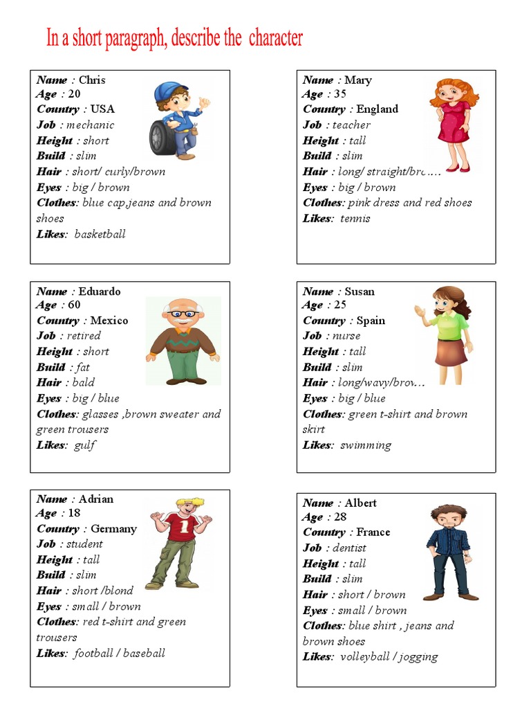 Physical Description Worsheet 2 | PDF | Career & Growth