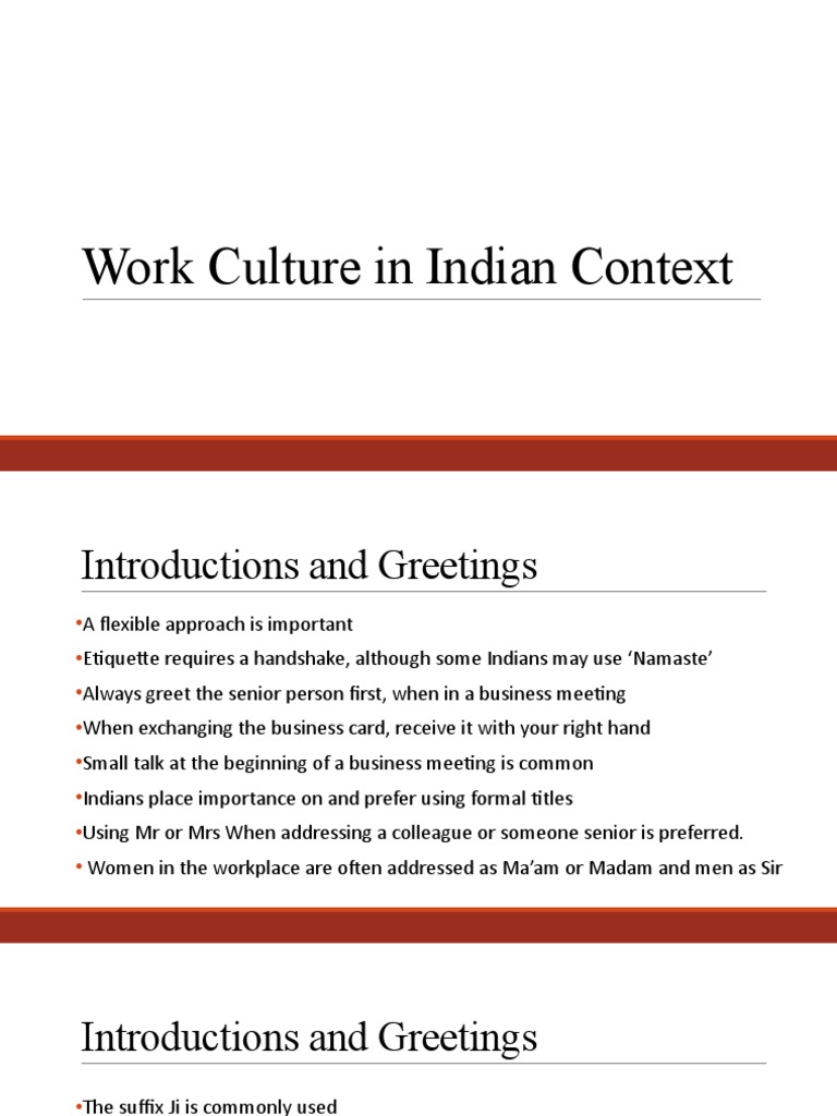 Work in Indian Culture | PDF | Nonverbal Communication | Action ...