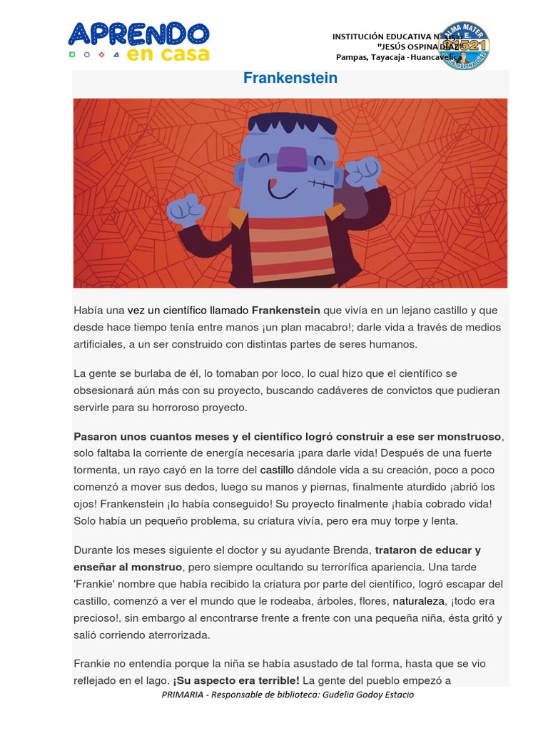 Cuento Octubre | PDF | Frankenstein