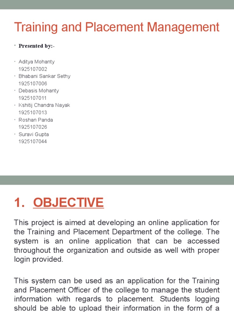 Training and Placement Management: Presented By | PDF | Cross Platform ...