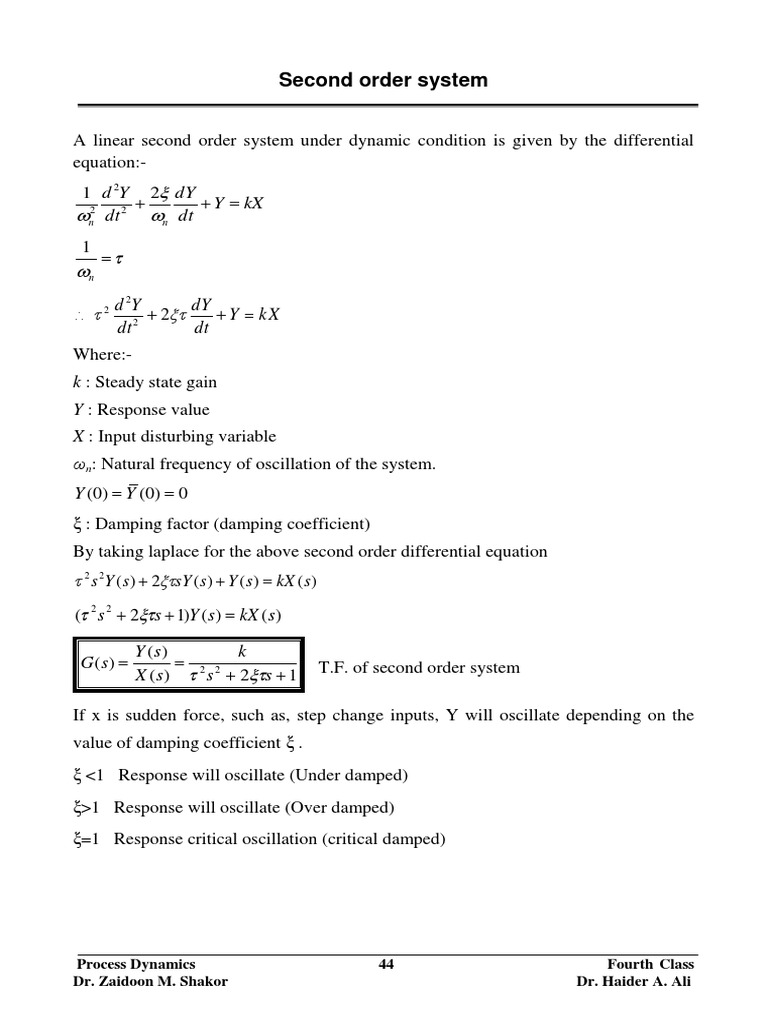 Lect 5 Second Order System PDF | PDF | Mathematical Analysis | Applied Mathematics