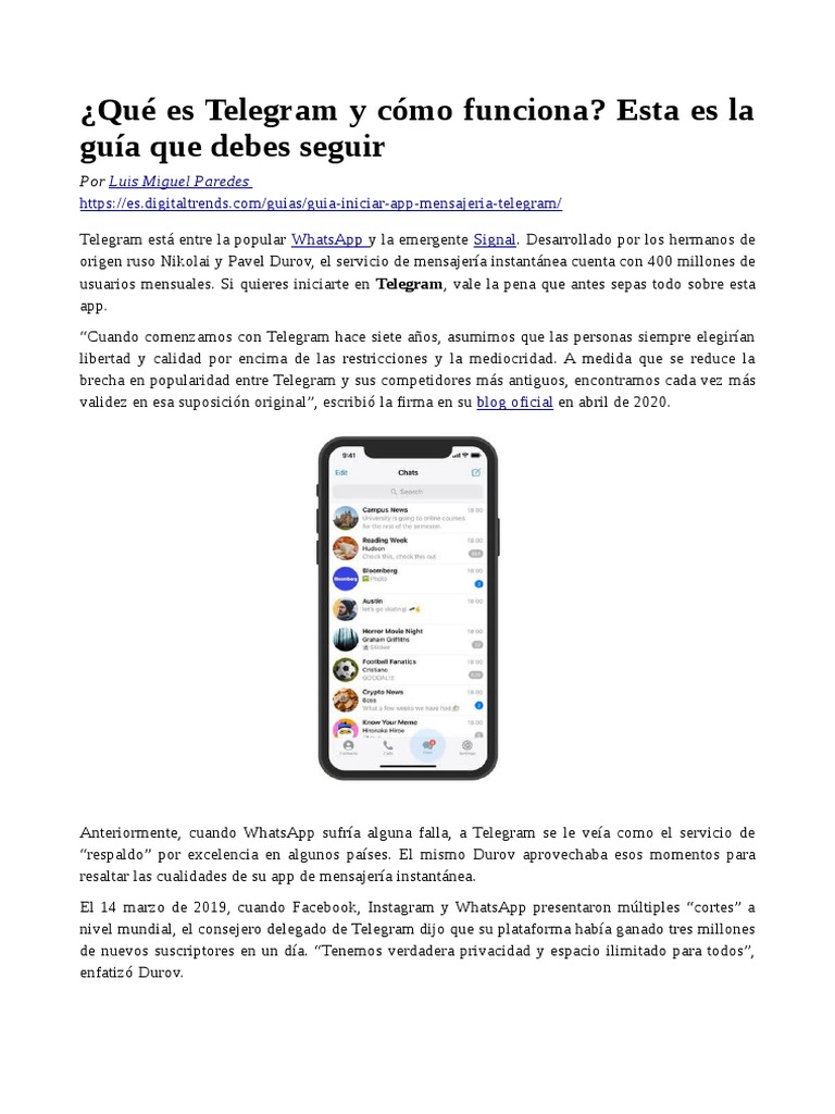Que Es El Telegram y Como Funciona | PDF | Chat en linea | Comunicación ...