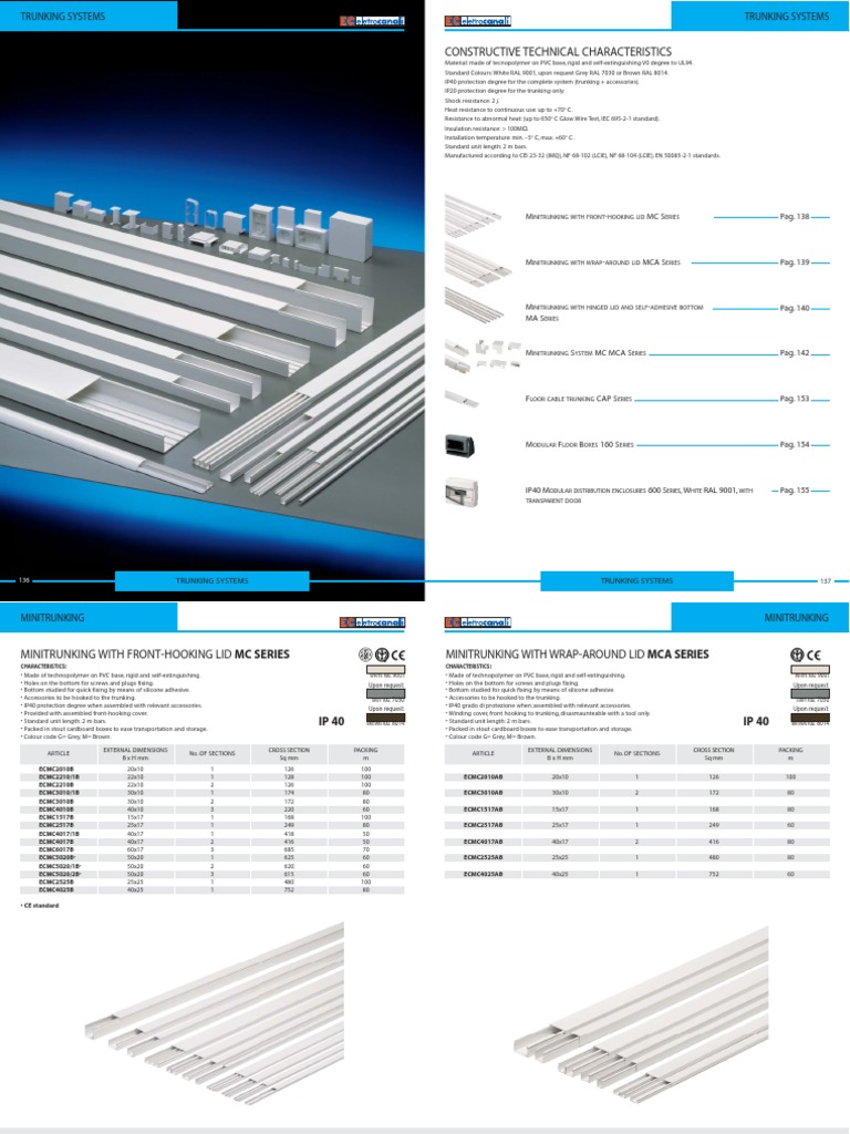 Constructive Technical Characteristics: Trunking Systems Trunking Systems | PDF | Plastic ...