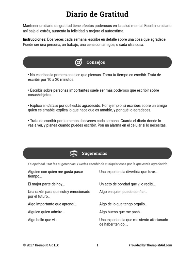 Gratitude Journal Spanish | PDF