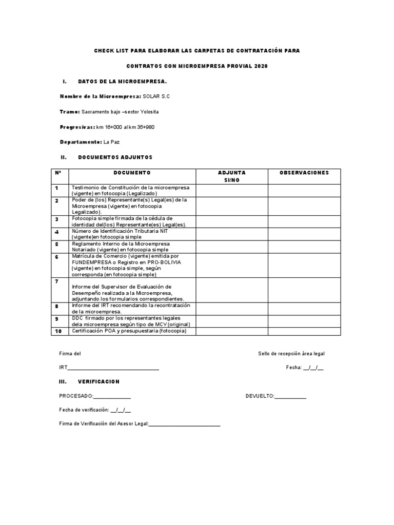 Check List para Elaborar Las Carpetas | PDF