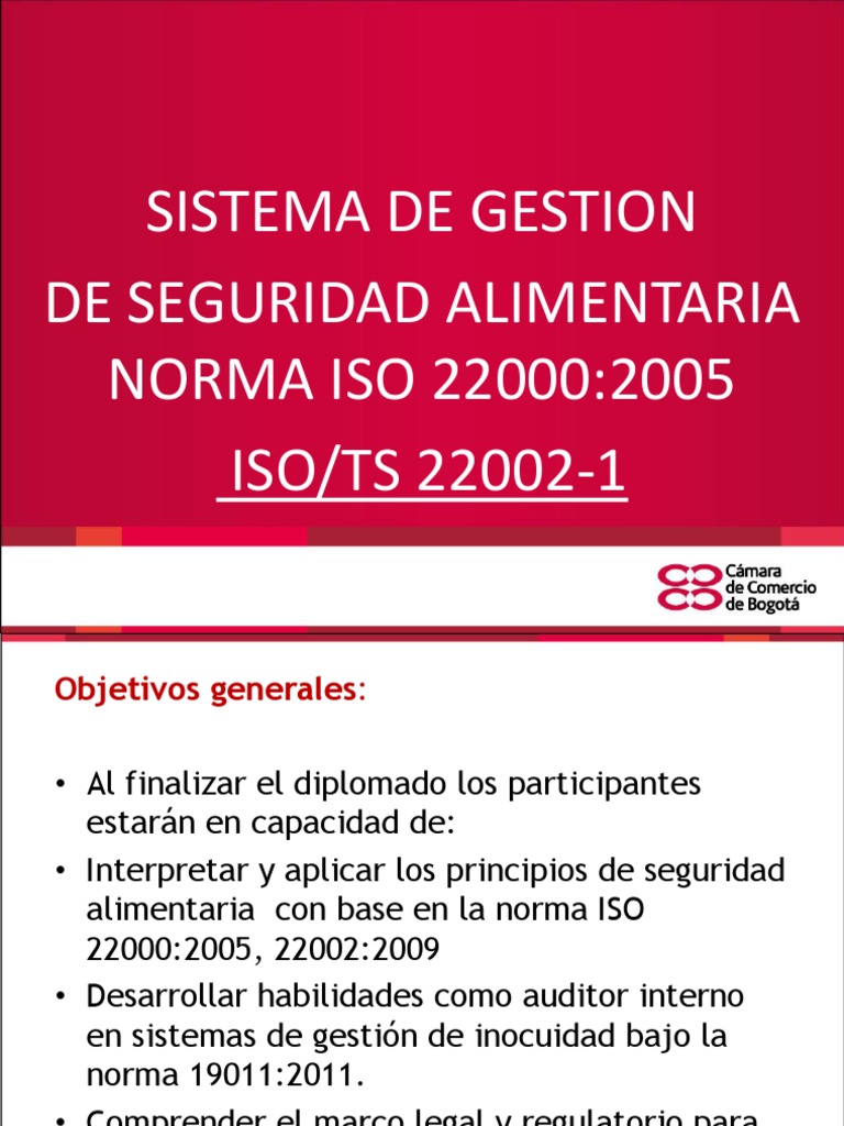 Sistema de Gestion de Seguridad Alimentaria NORMA ISO 22000:2005 ISO/TS 22002-1 | PDF | Análisis ...