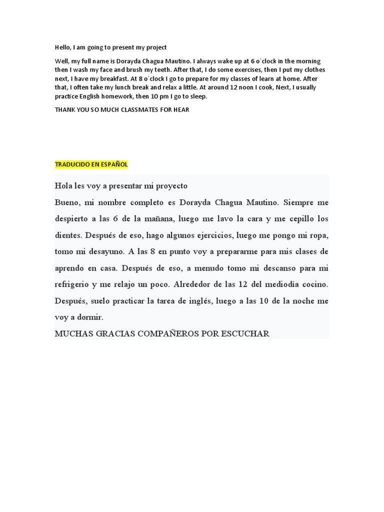 Proyect For My Mom | PDF