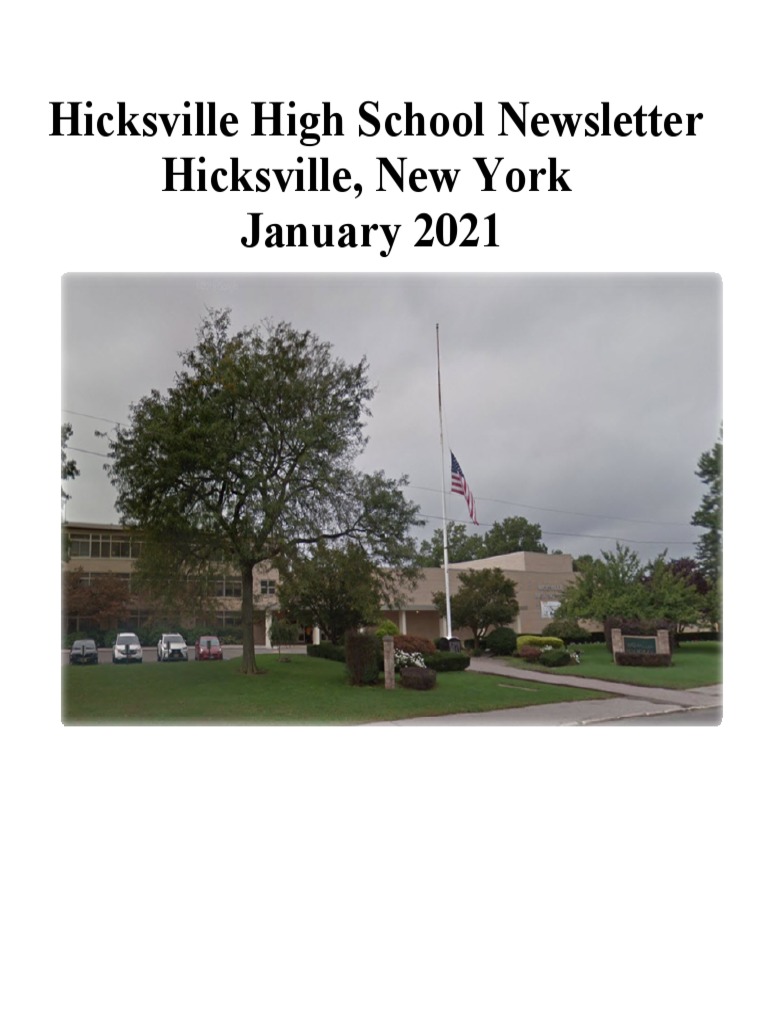 Hicksville High School Newsletter Hicksville, New York January 2021 ...