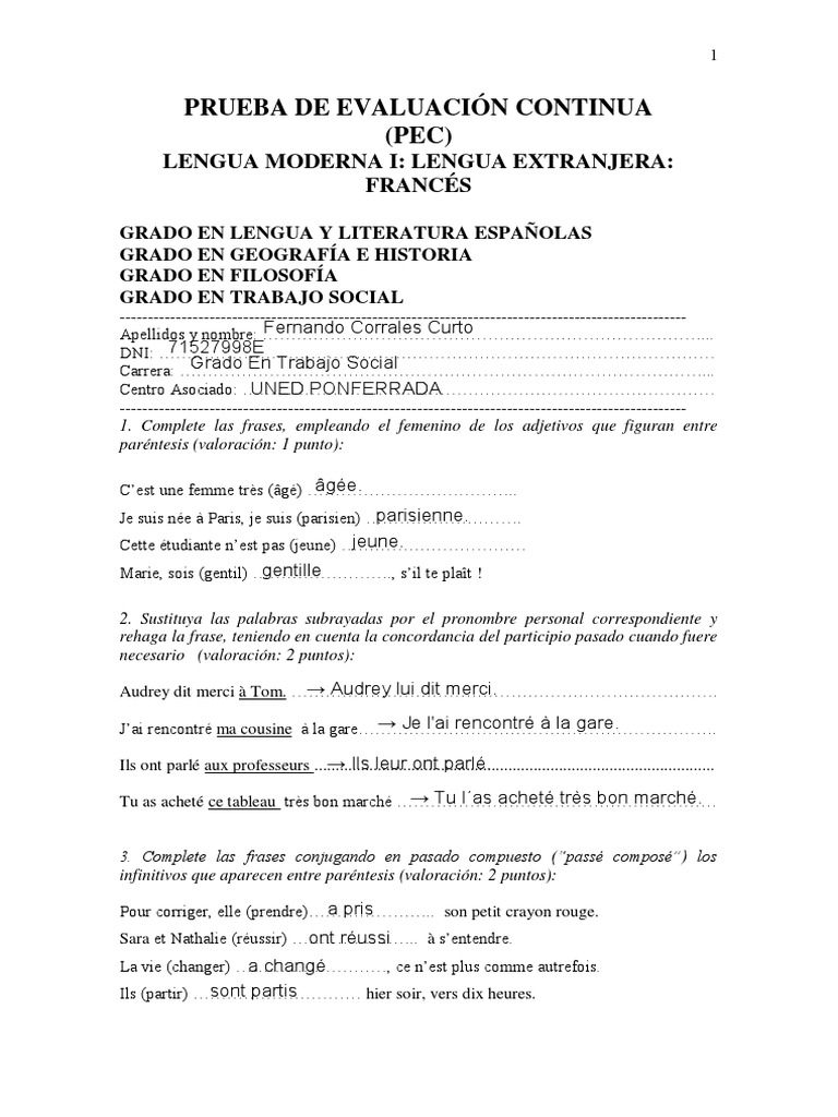 Pec Fernando Corrales Curto Francés Trabajo Social | PDF | Symptômes et ...