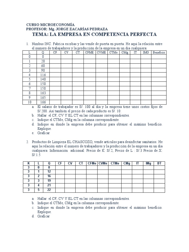 Separata de Competencia Perfecta Cuadratica | PDF | Oferta (economía ...
