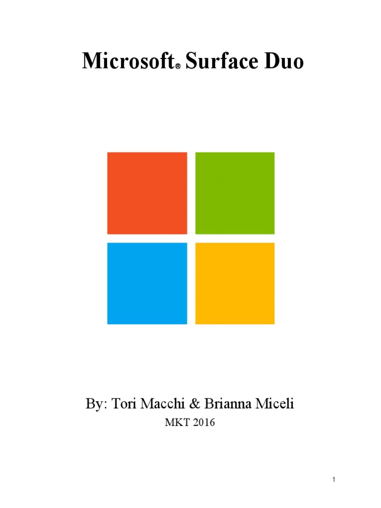 Microsoft Surface Duo Imc Plan Outline Semester Project | PDF ...