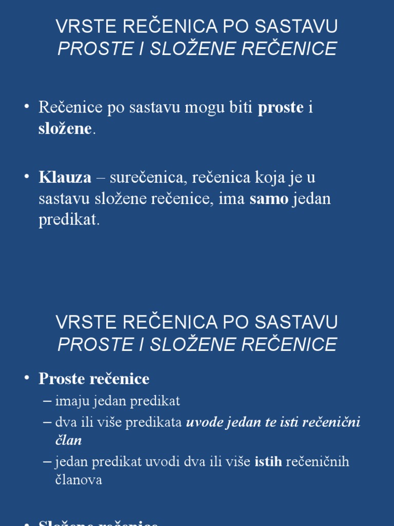 Vrste Recenica Po Sastavu | PDF