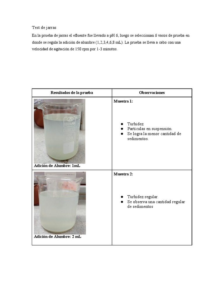 T3ST D3 Jarras | PDF | Química | Ciencias fisicas