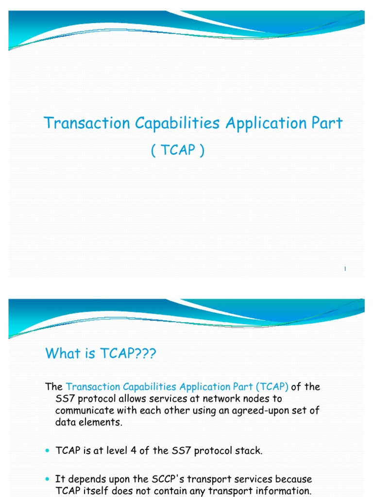 TCAP | PDF | Computer Network | Computing