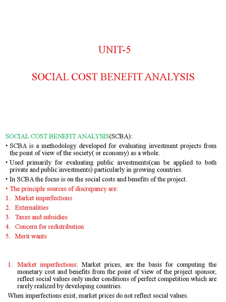 Unit 5 Socialcostbenefitanalysis | PDF | Cost–Benefit Analysis | Motivation