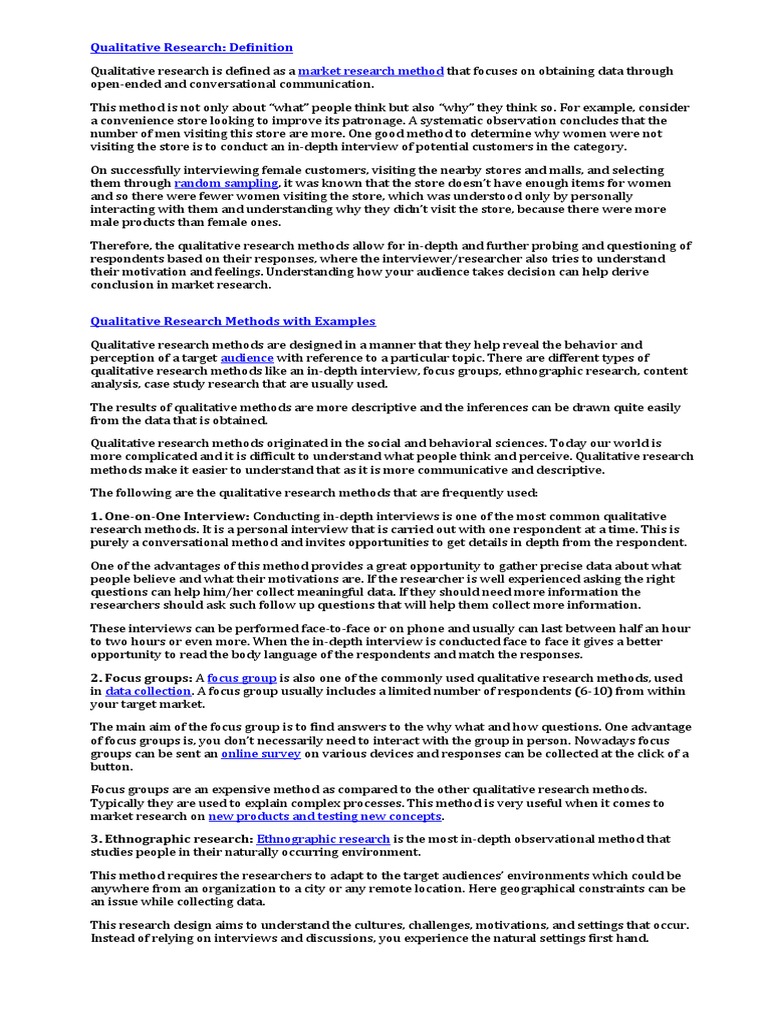 Qualitative Research | PDF