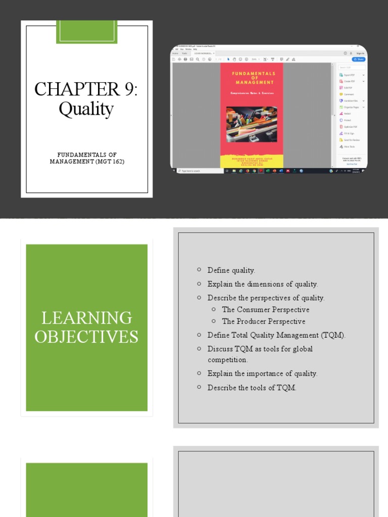Quality: Fundamentals of Management (MGT 162) | PDF | Production And ...