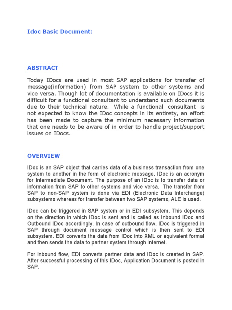 Understanding IDoc Format in SAP | PDF | Electronic Data Interchange | Information Technology