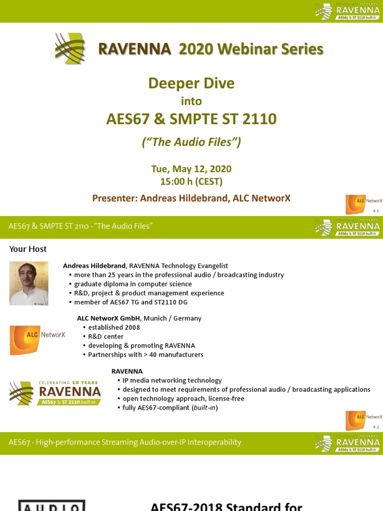 AES67 & ST 2110 Deeper Dive | PDF | Internet Protocols | Network Architecture