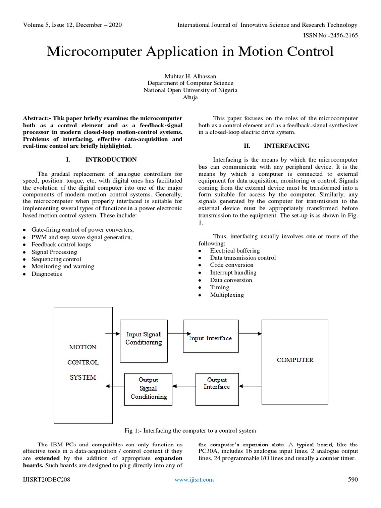 Microcomputer Application in Motion Control | PDF | Input/Output | Control Theory