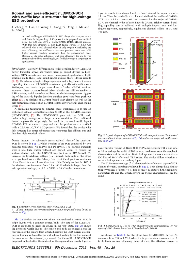 Robust and Area-Efficient nLDMOS-SCR With Waffle Layout Structure For ...