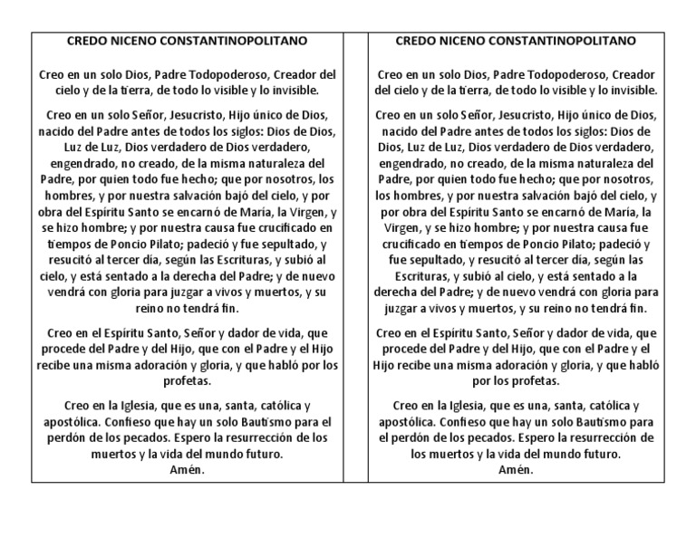 Credo Niceno Constantinopolitano | PDF | espíritu Santo | Salvación