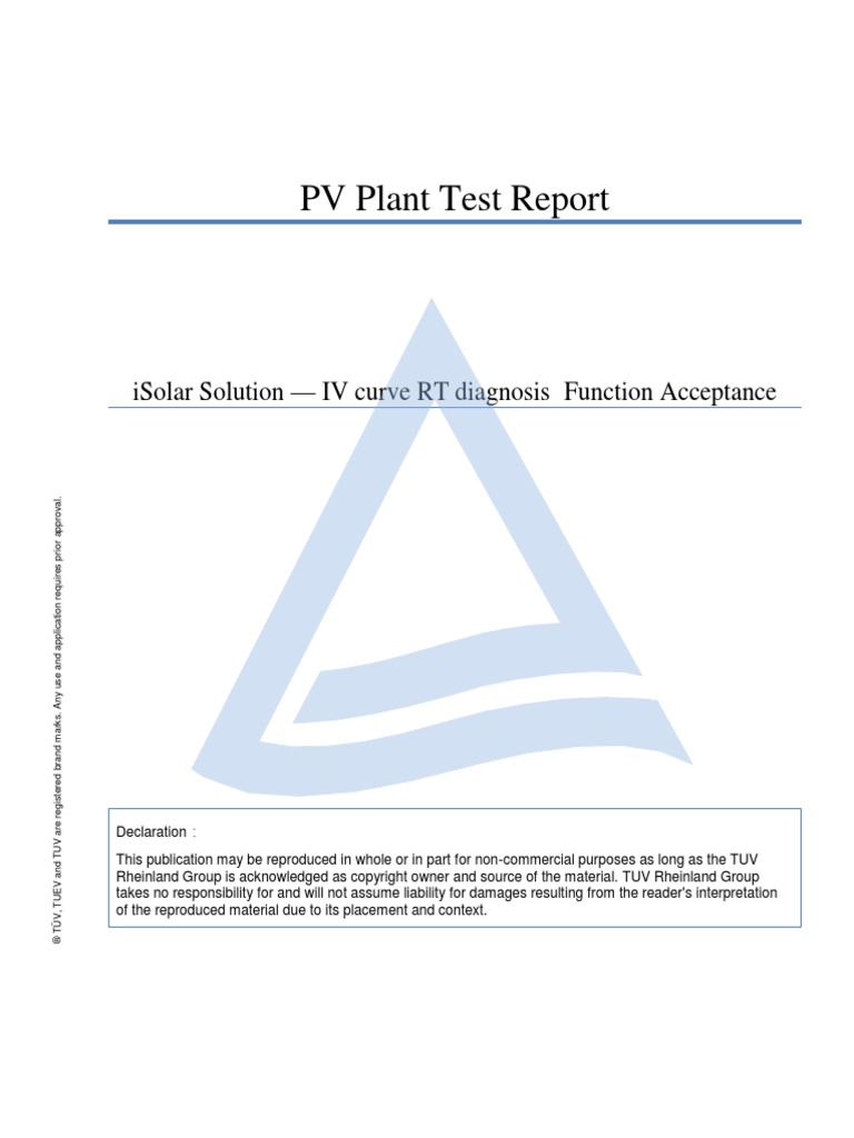 IV Curve RT Diagnosis Function Test Report EN | PDF | Photovoltaics ...
