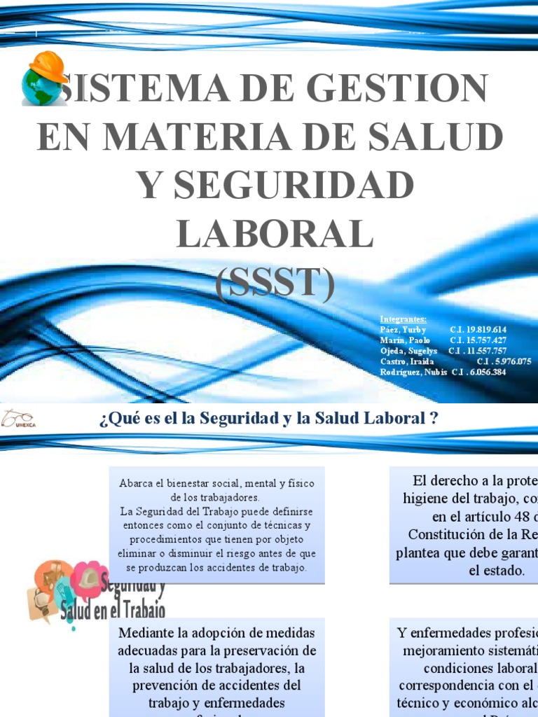Presentacion SST | PDF | Seguridad y salud ocupacional | Evaluación