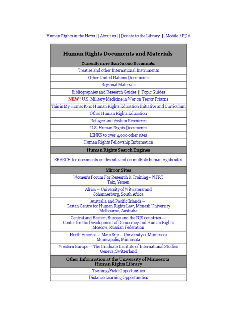 University of Minnesota Huma Rights Center | PDF | Human Rights | Libraries