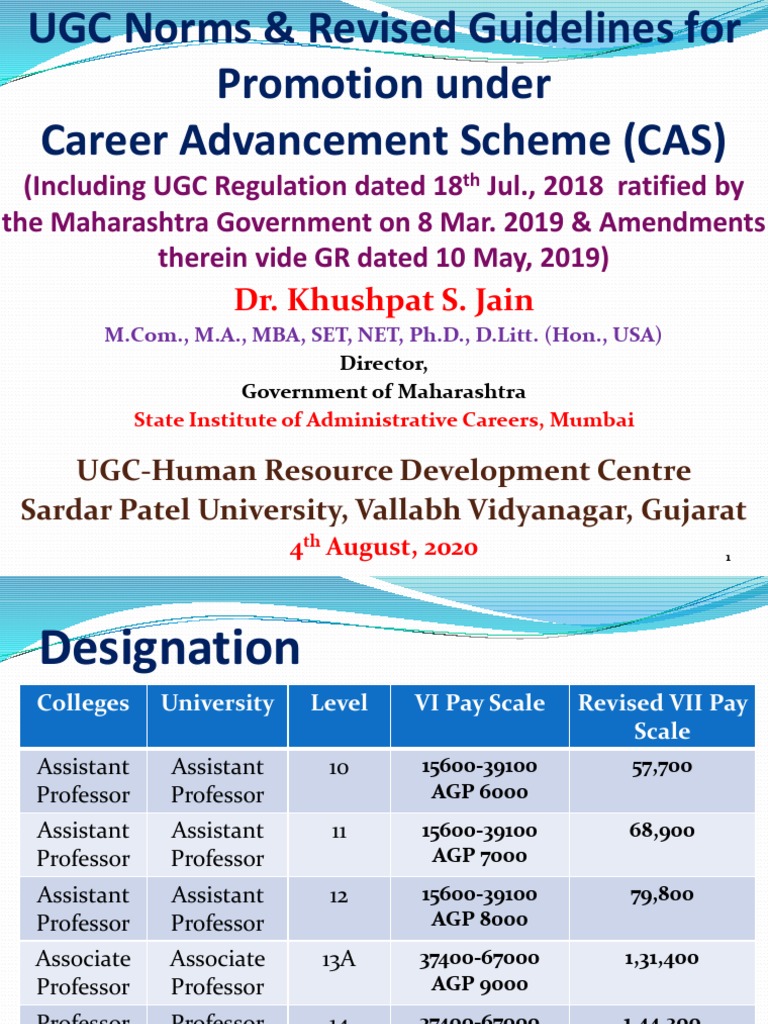 UGC CAS Promotion Guidelines for Professors | PDF | Doctor Of ...